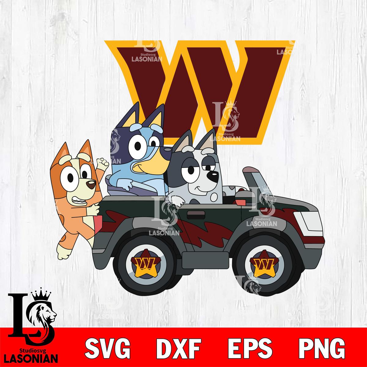 Washington Football Team bluey friends car – lasoniansvg