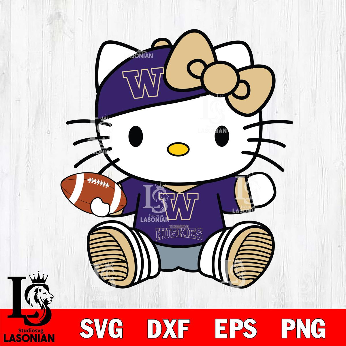 Washington Huskies Cute Hello Kitty Football 11 – lasoniansvg