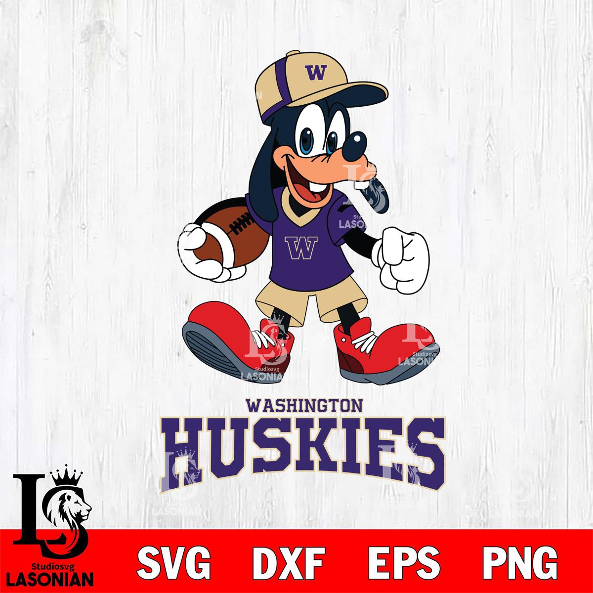 Washington Huskies Goofy Football Player – lasoniansvg