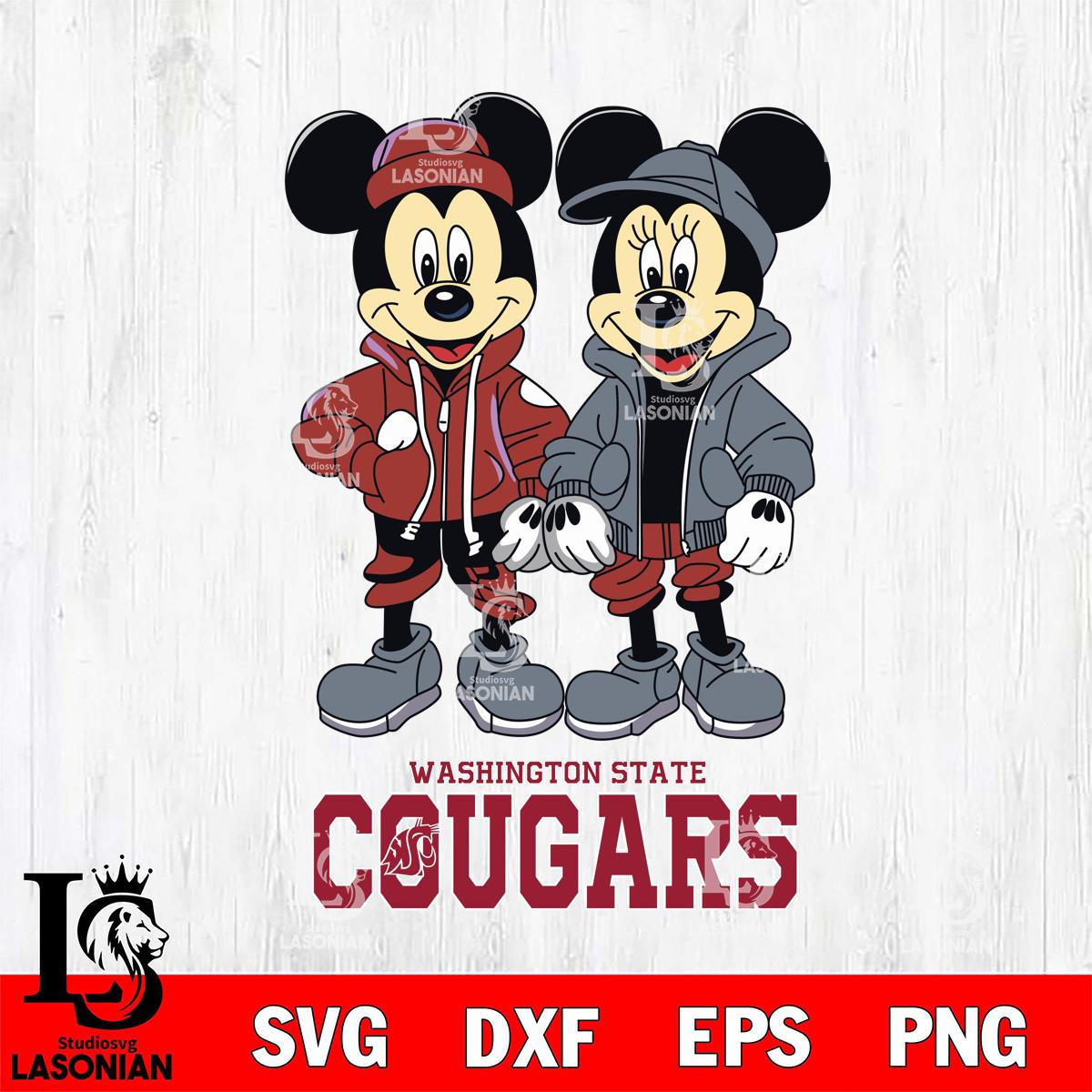 Washington State Cougars Mickey Minnie Mouse Football – lasoniansvg