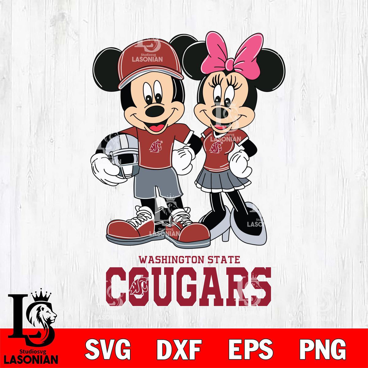 Washington State Cougars Mickey Minnie Mouse Helmet – lasoniansvg