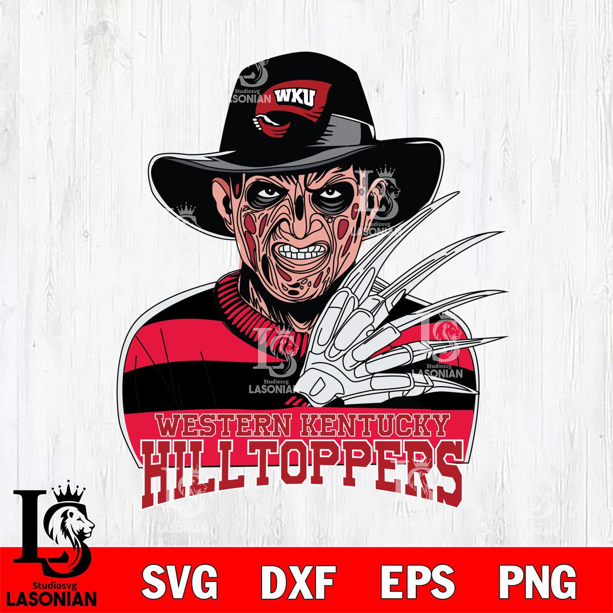 Western Kentucky Hilltoppers Freddy Krueger Horror Halloween – lasoniansvg