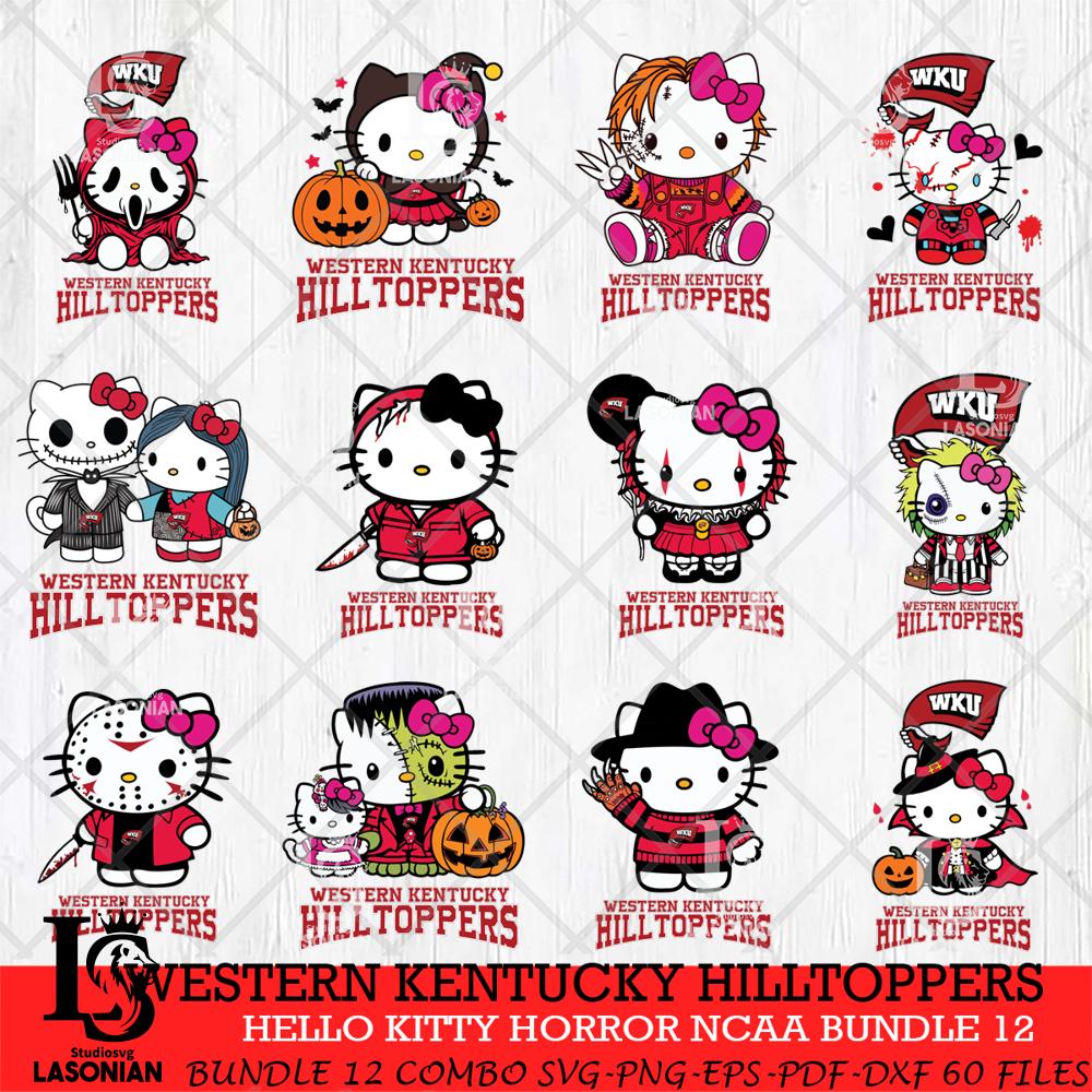 Western Kentucky Hilltoppers Hello Kitty Horror NCAA Bundle 12 SVG ...