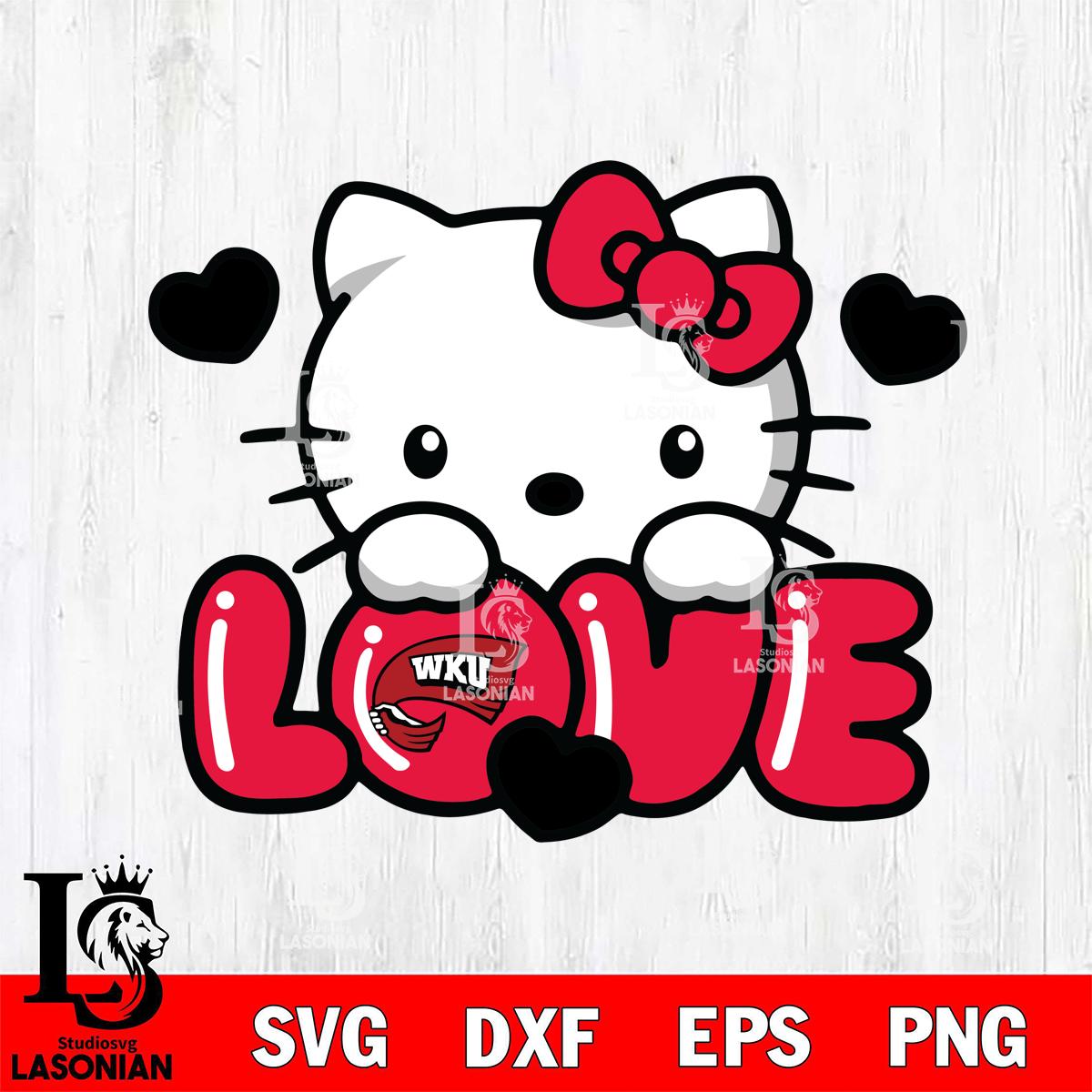 Western Kentucky Hilltoppers Hello Kitty Love – lasoniansvg