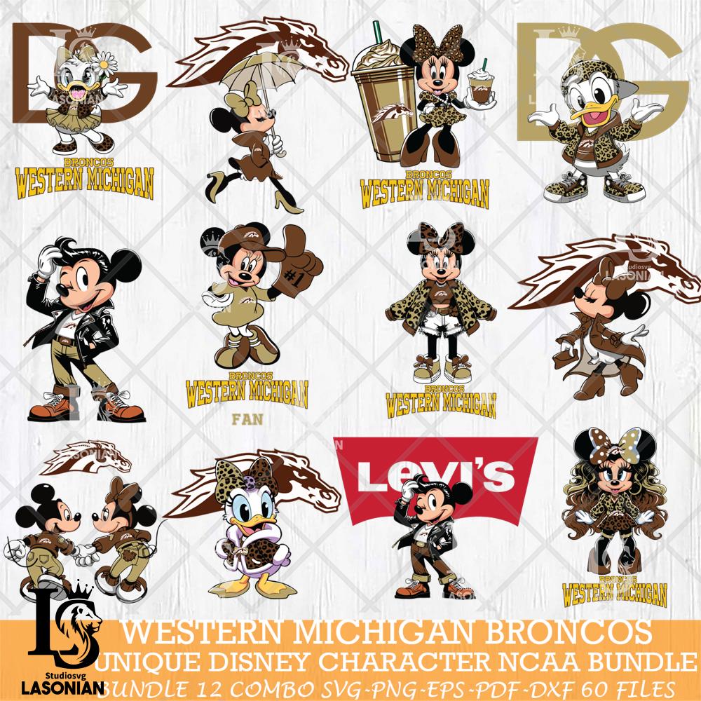 Western Michigan Broncos Disney character NCAA Bundle 12 – lasoniansvg