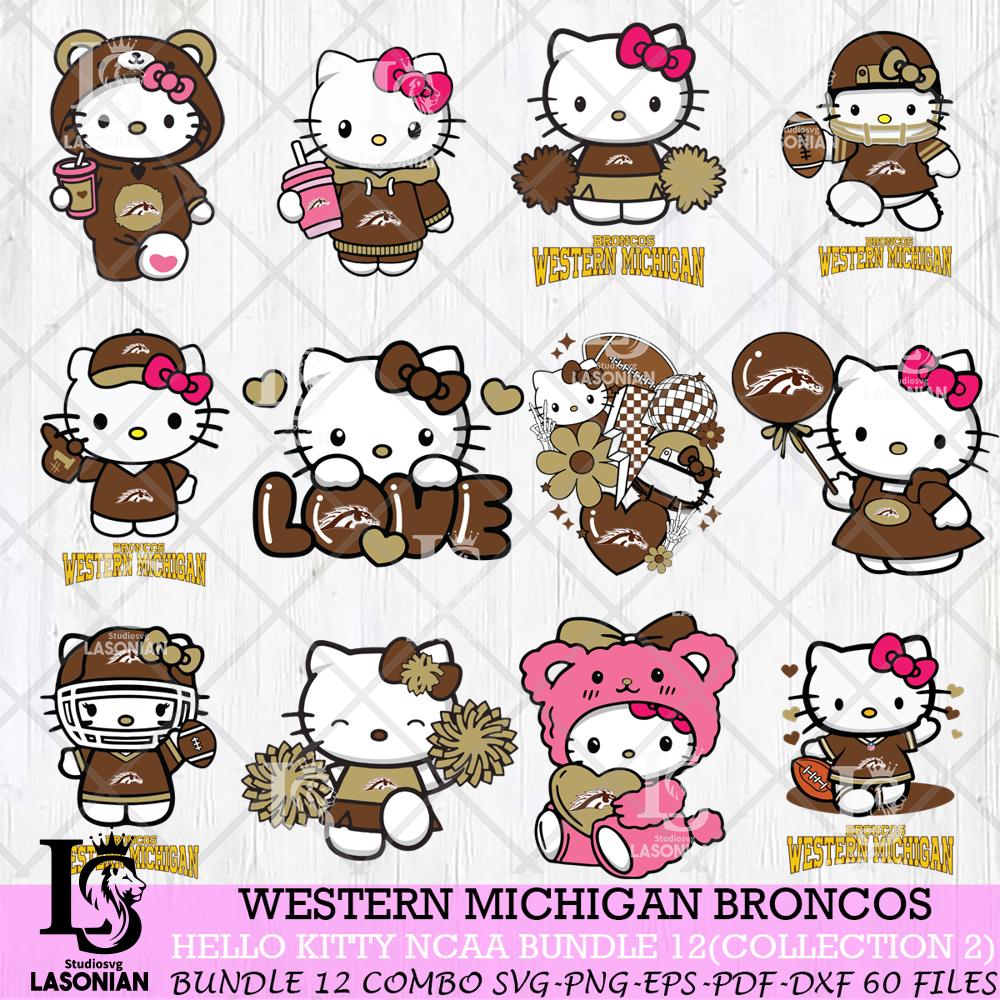 Western Michigan Broncos Hello Kitty Bundle 12 SVG – lasoniansvg