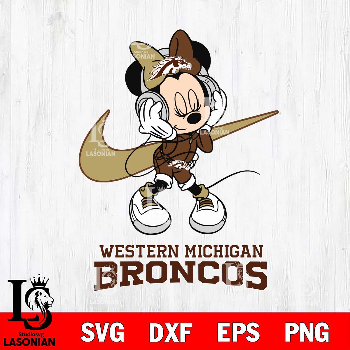 Western Michigan Broncos Minnie Mouse Dancing NIKE – lasoniansvg