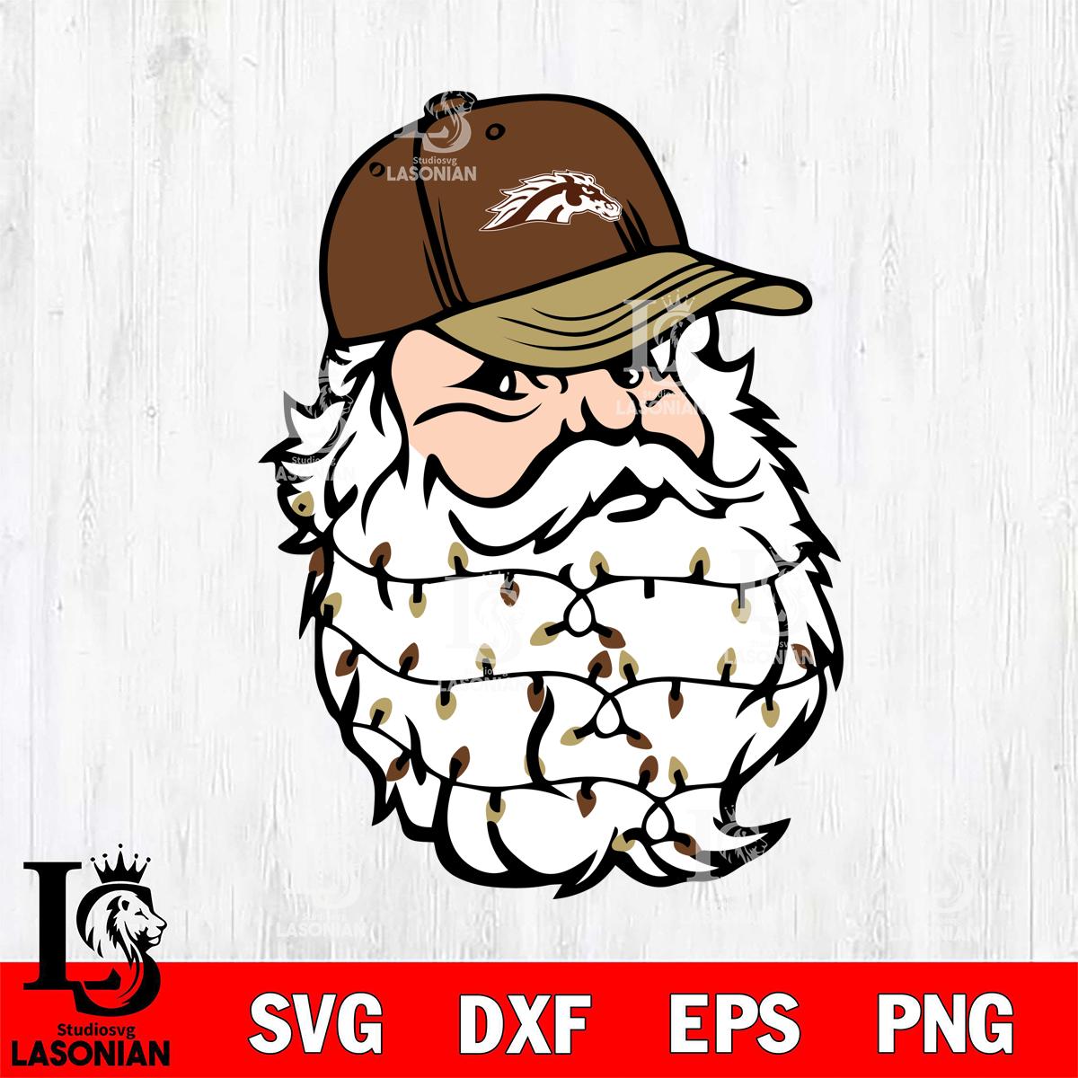 Western Michigan Broncos Santa Claus Face – lasoniansvg