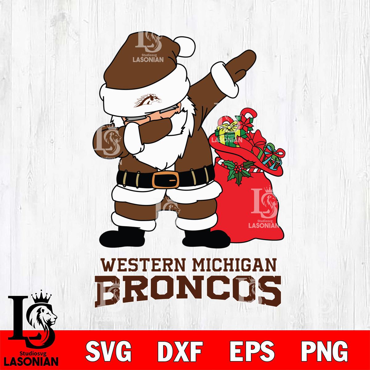 Western Michigan Broncos Santa Dabbing Christmas – lasoniansvg