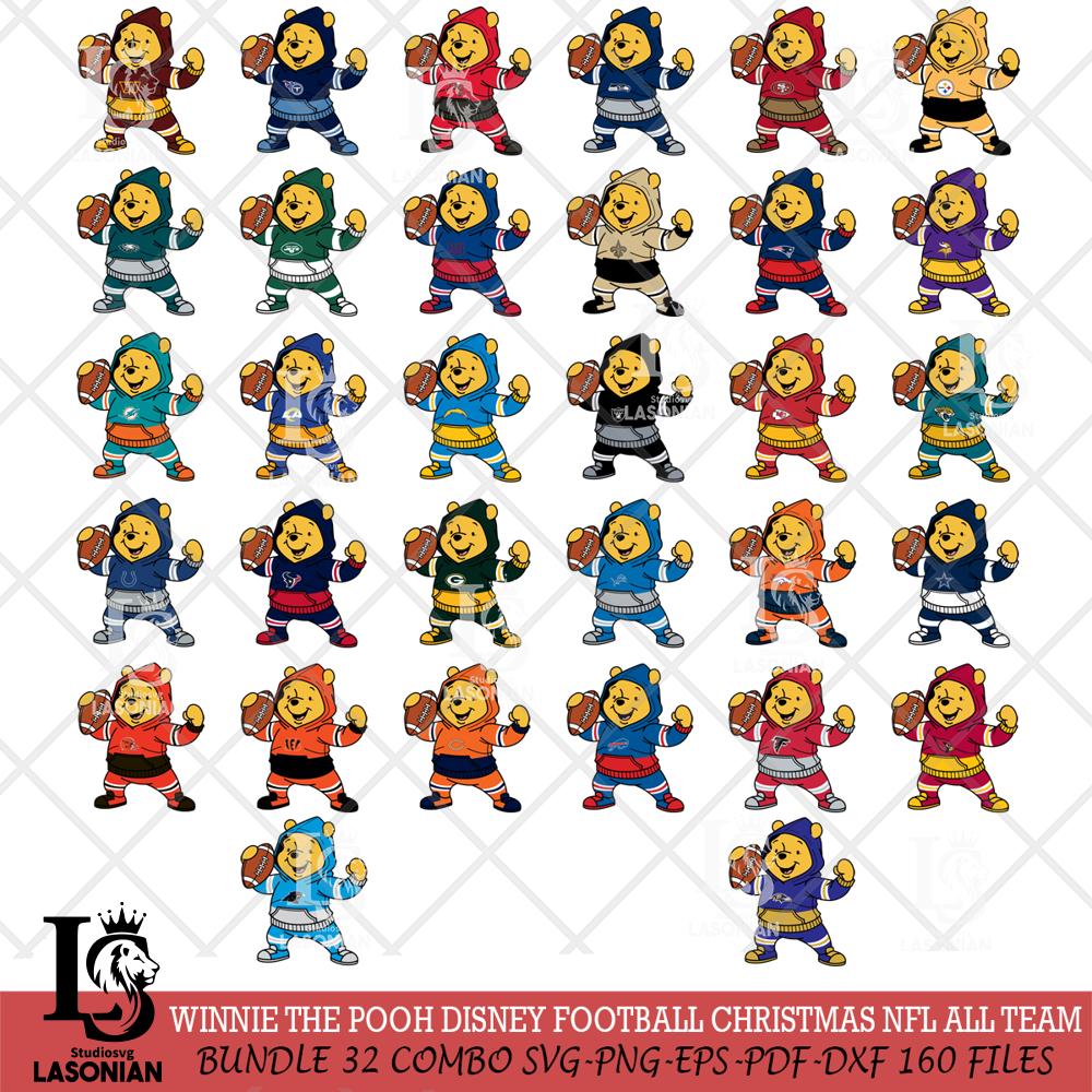 Winnie The Pooh Disney Football Christmas NFL – lasoniansvg