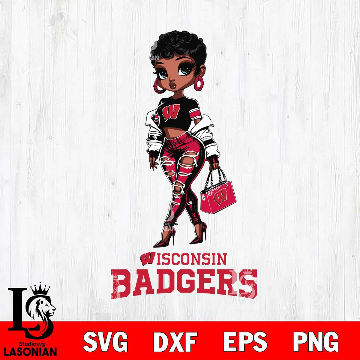 Wisconsin Badgers Beautiful Black Fan Girl – lasoniansvg