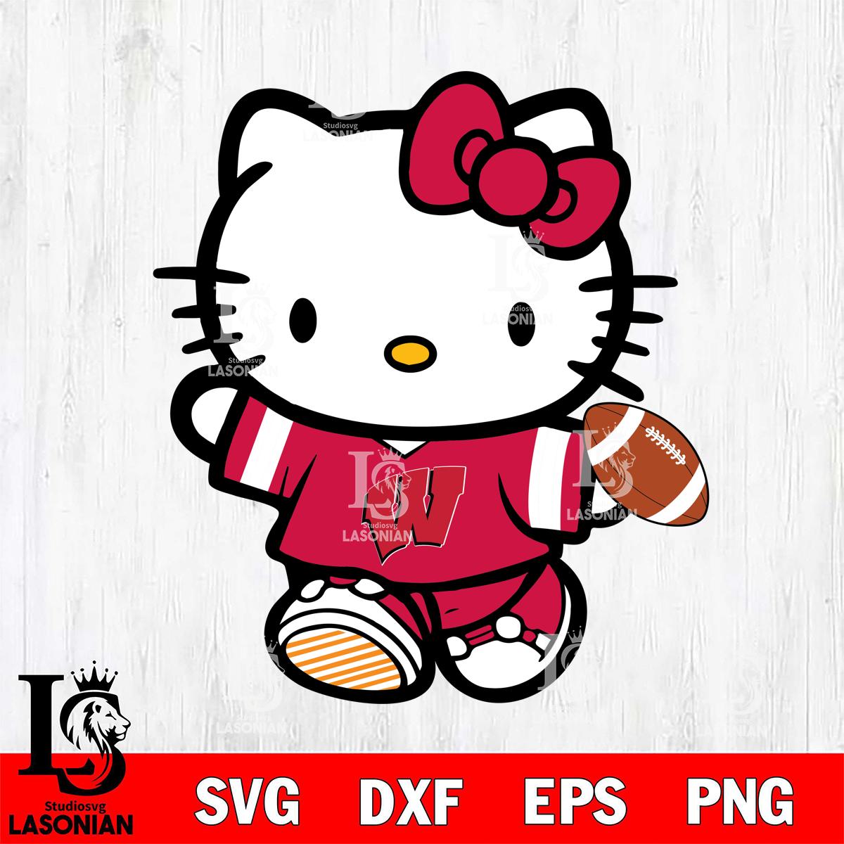 Wisconsin Badgers Cute Hello Kitty Football 7 – lasoniansvg