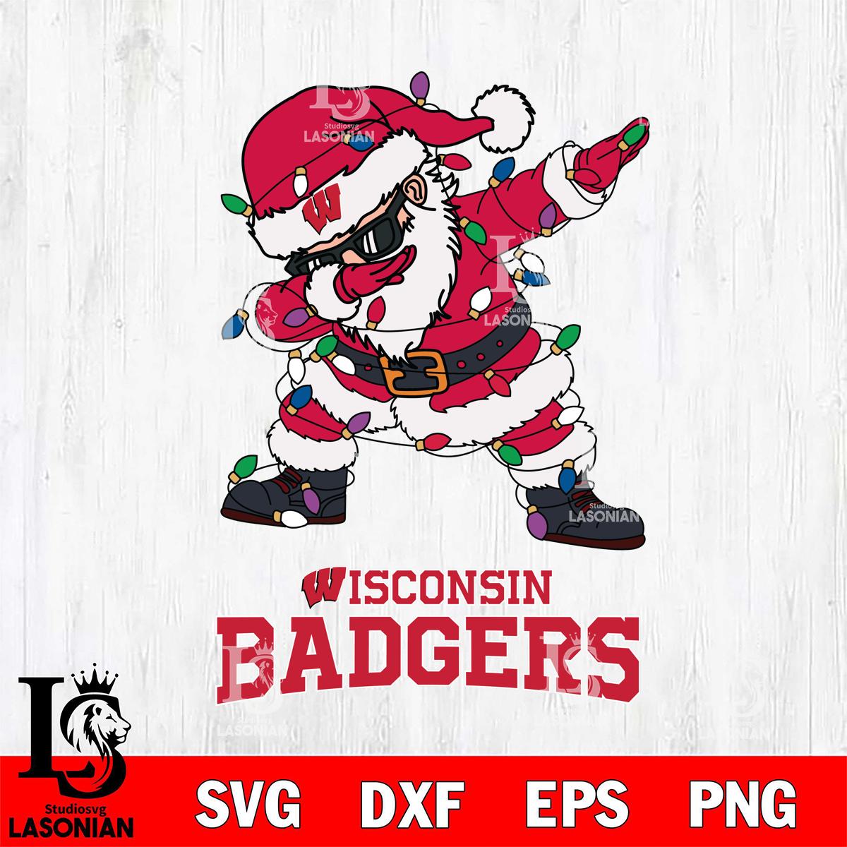 Wisconsin Badgers Dabbing Santa Claus Ugly Christmas – lasoniansvg