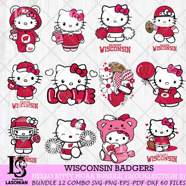 Wisconsin Badgers Hello Kitty Bundle 12 SVG – lasoniansvg