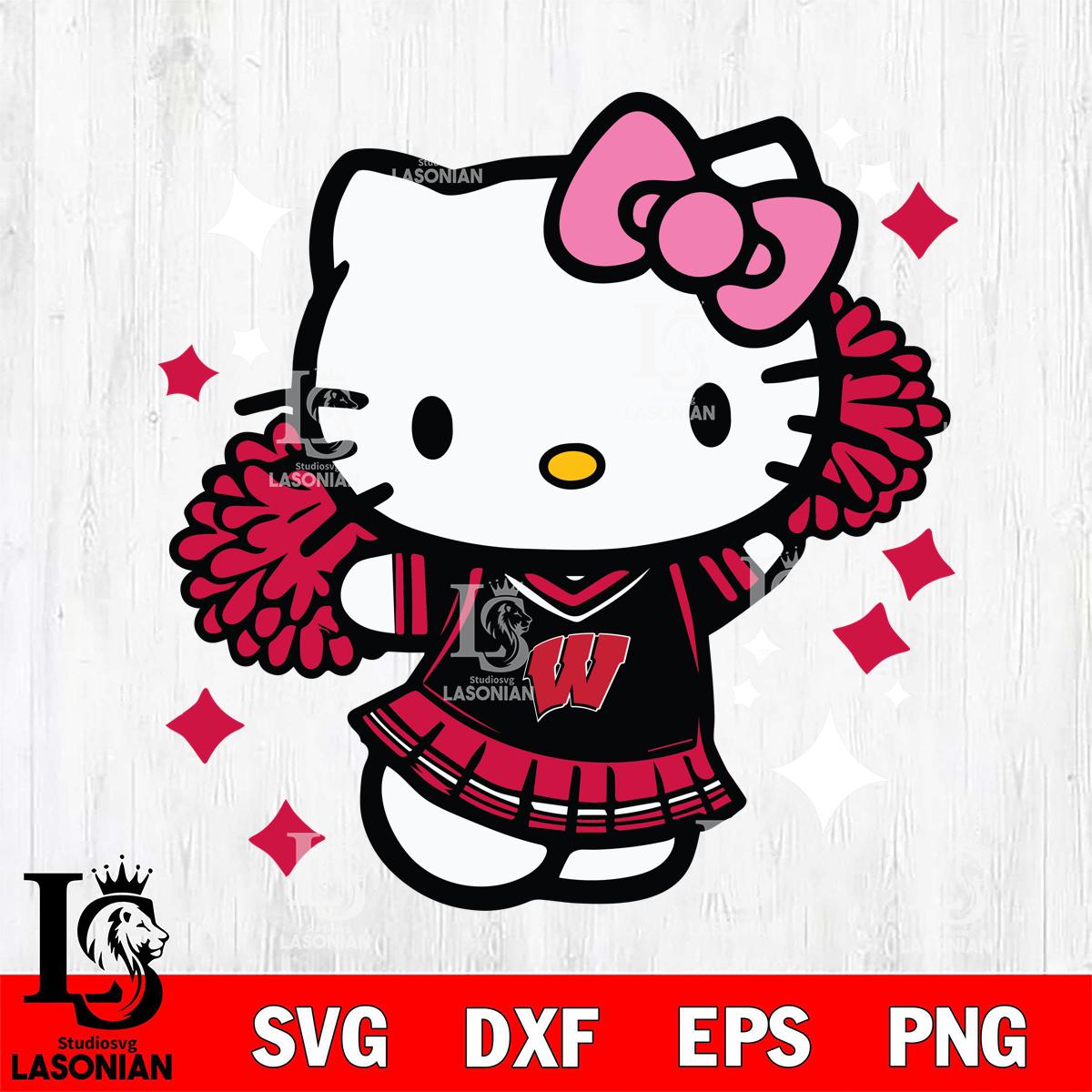 Wisconsin Badgers Hello Kitty Cheerleader 4 – lasoniansvg