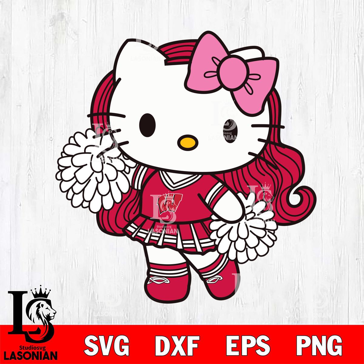 Wisconsin Badgers Hello Kitty Cheerleader 7 – lasoniansvg