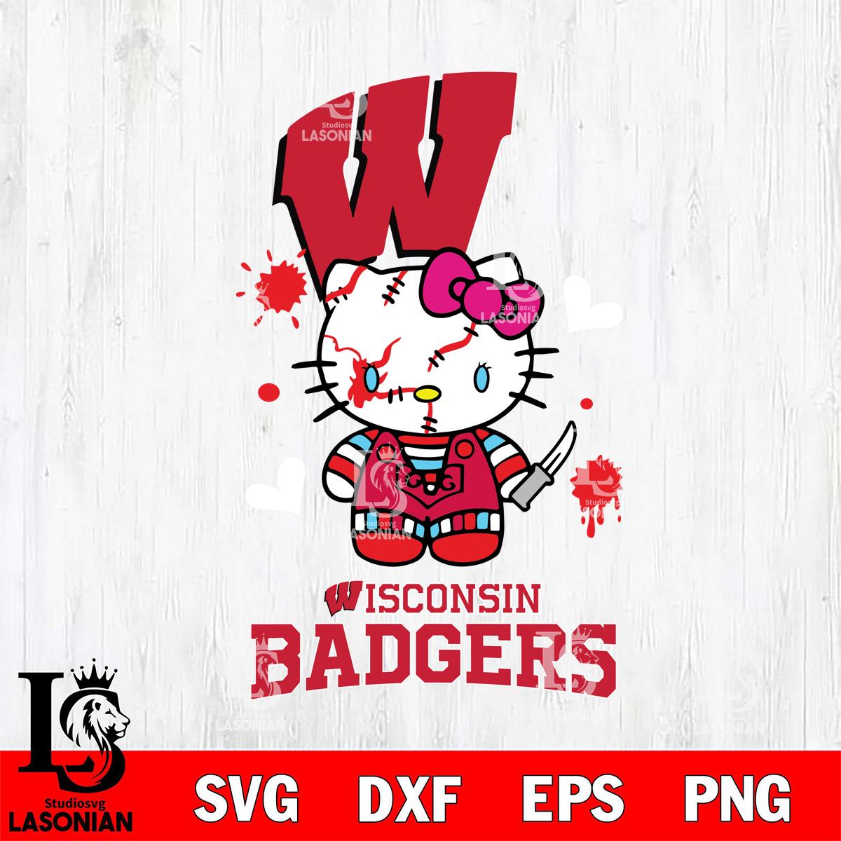 Wisconsin Badgers Hello Kitty Horror 2 – lasoniansvg