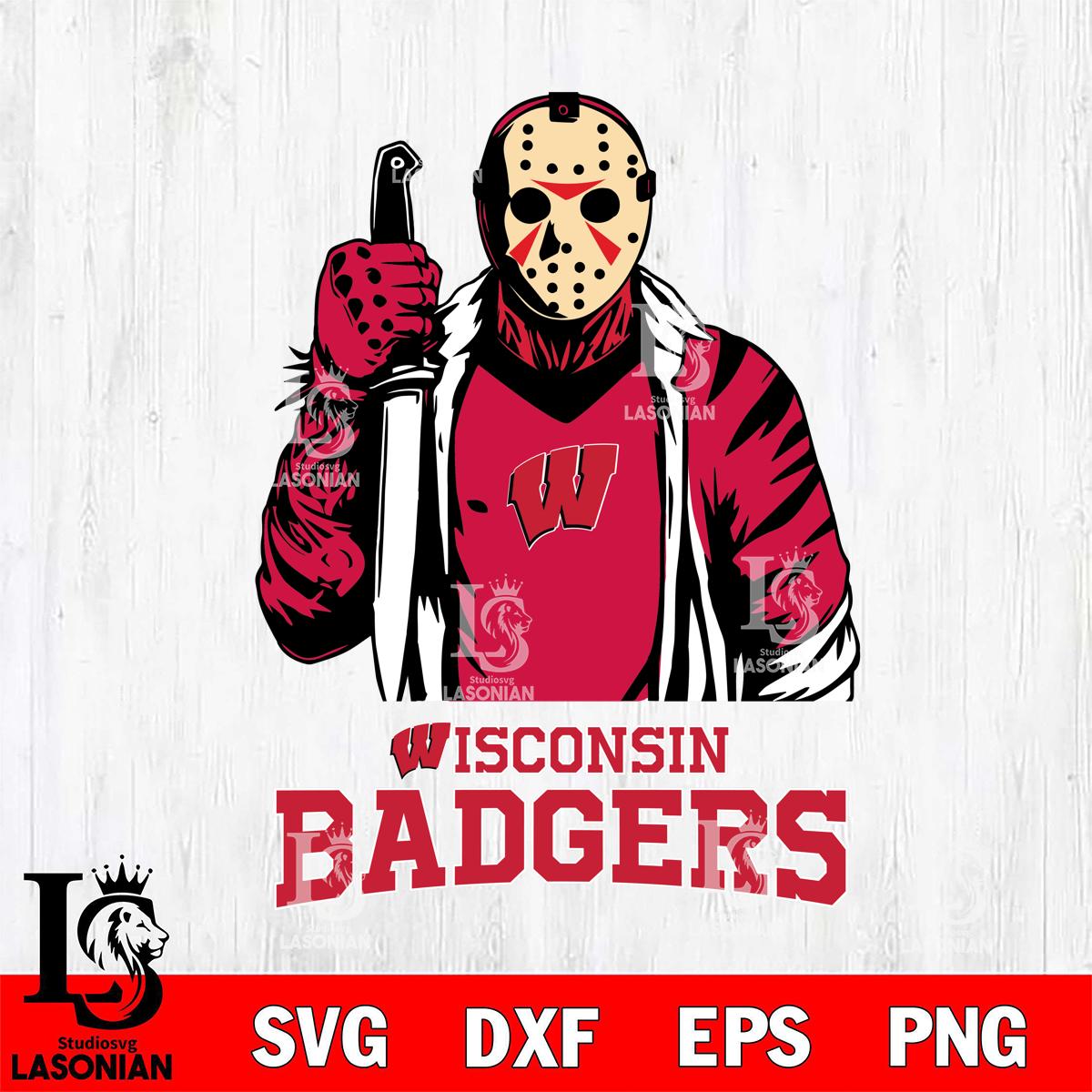 Wisconsin Badgers Jason Voorhees 6 – lasoniansvg