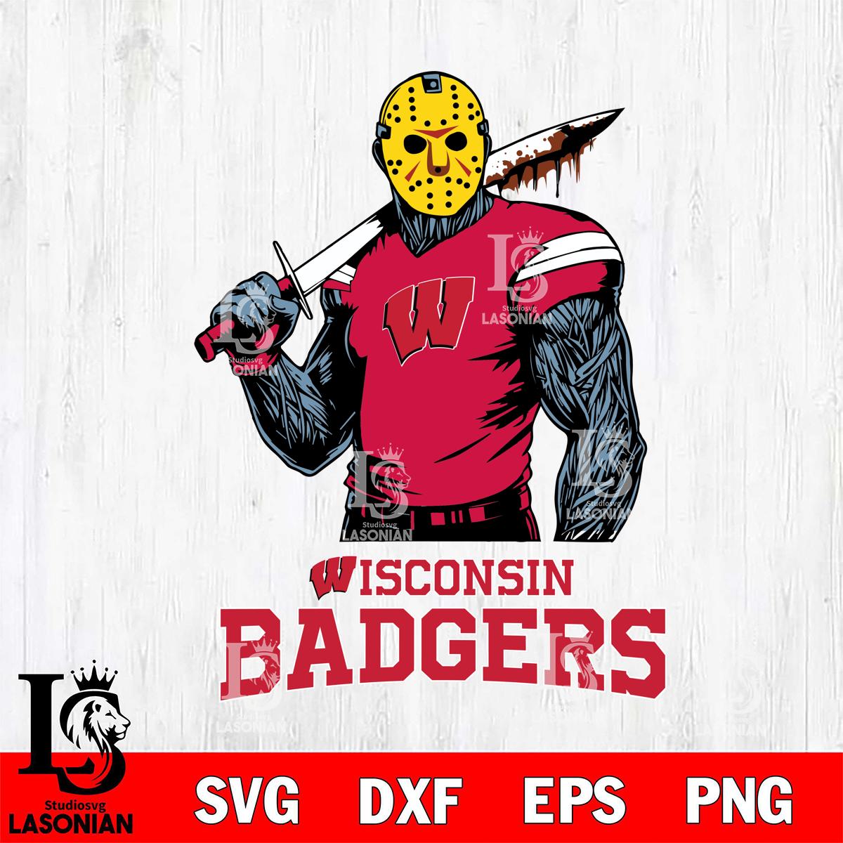 Wisconsin Badgers Jason Voorhees 7 – lasoniansvg