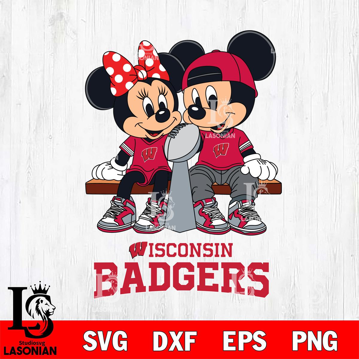 Wisconsin Badgers Mickey And Minnie Football Champions – lasoniansvg