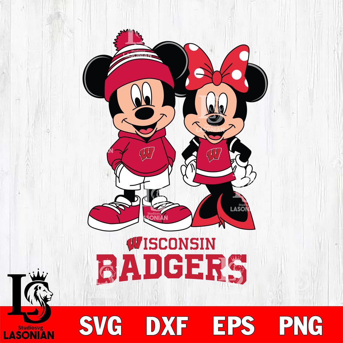 Wisconsin Badgers Mickey Minnie Mouse Cute Football – lasoniansvg