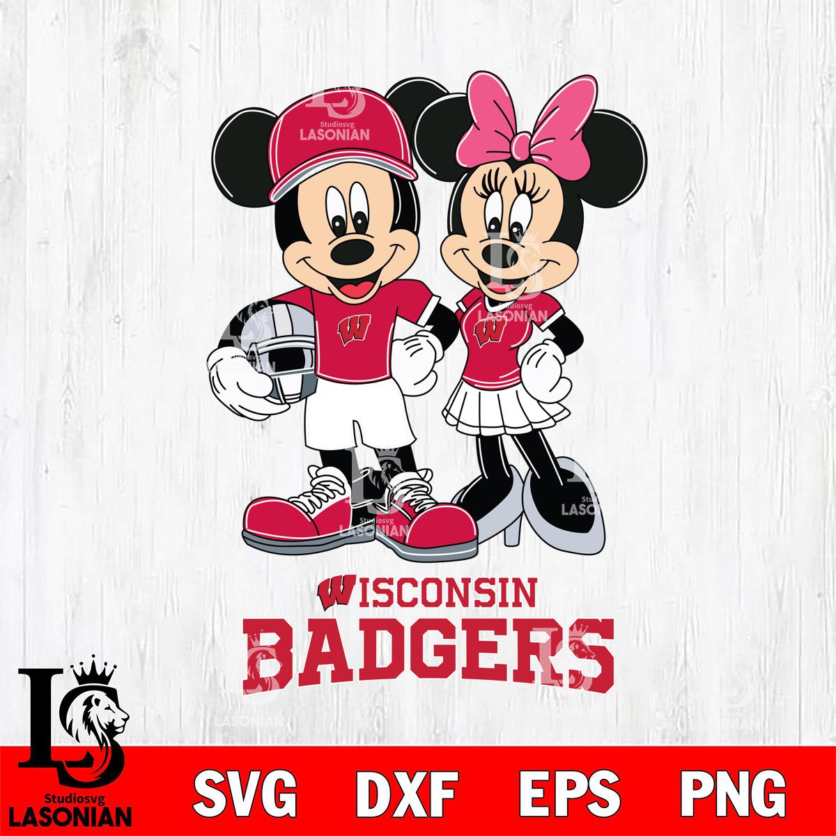 Wisconsin Badgers Mickey Minnie Mouse Helmet – lasoniansvg