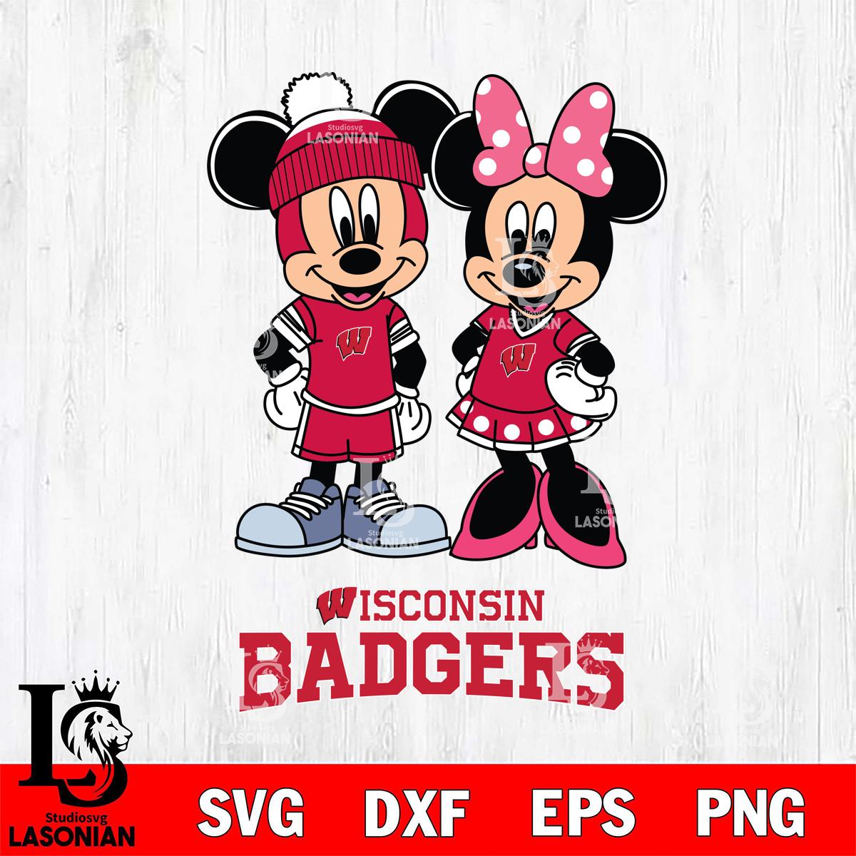 Wisconsin Badgers Mickey Minnie Mouse Pink – lasoniansvg