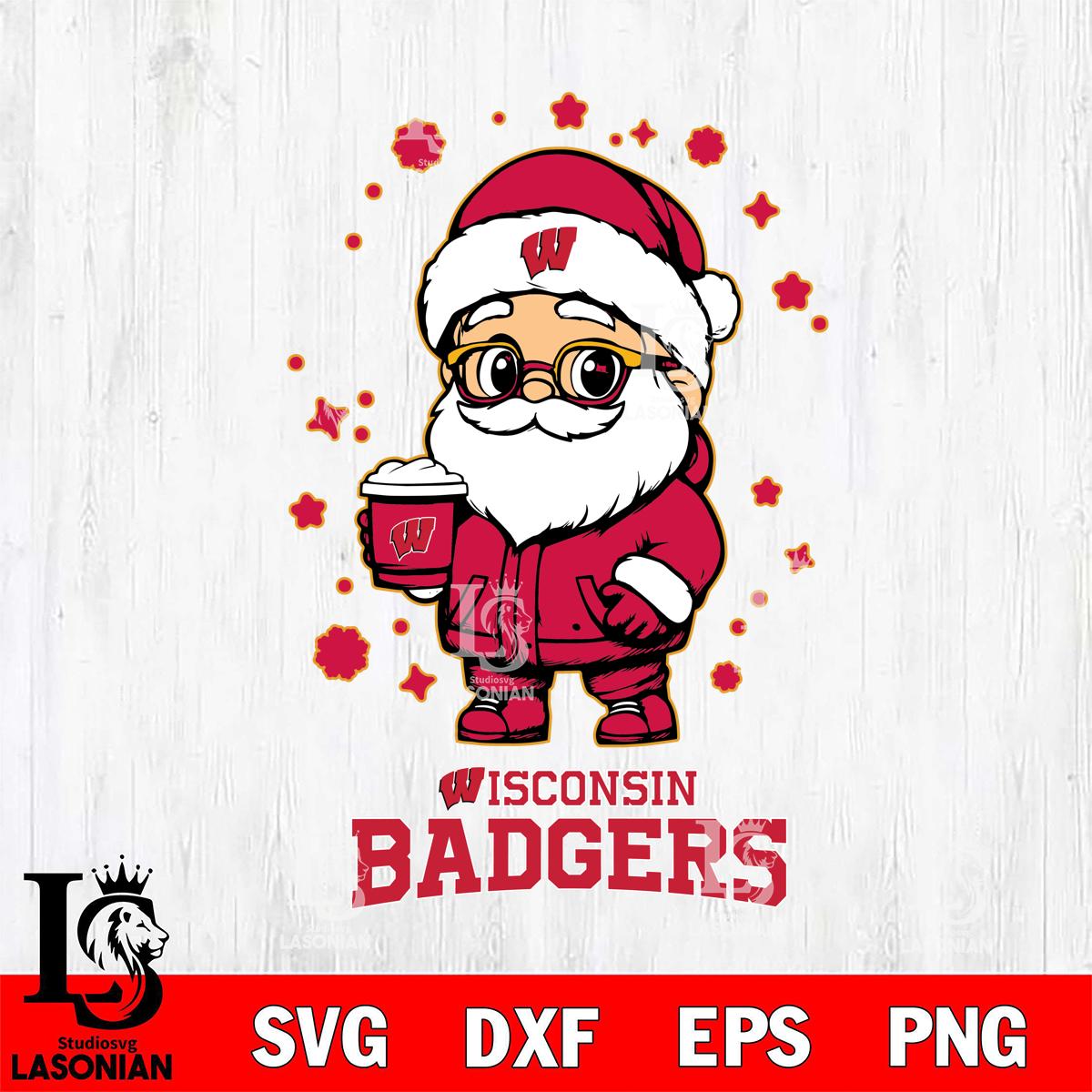 Wisconsin Badgers Santa Claus Coffe – lasoniansvg