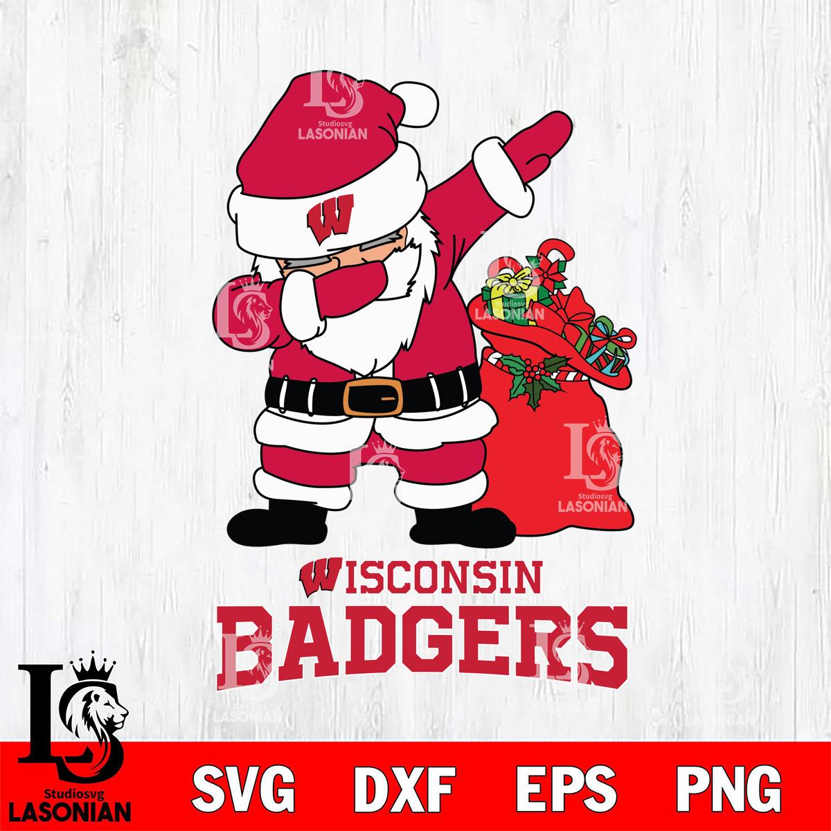 Wisconsin Badgers Santa Dabbing Christmas – lasoniansvg