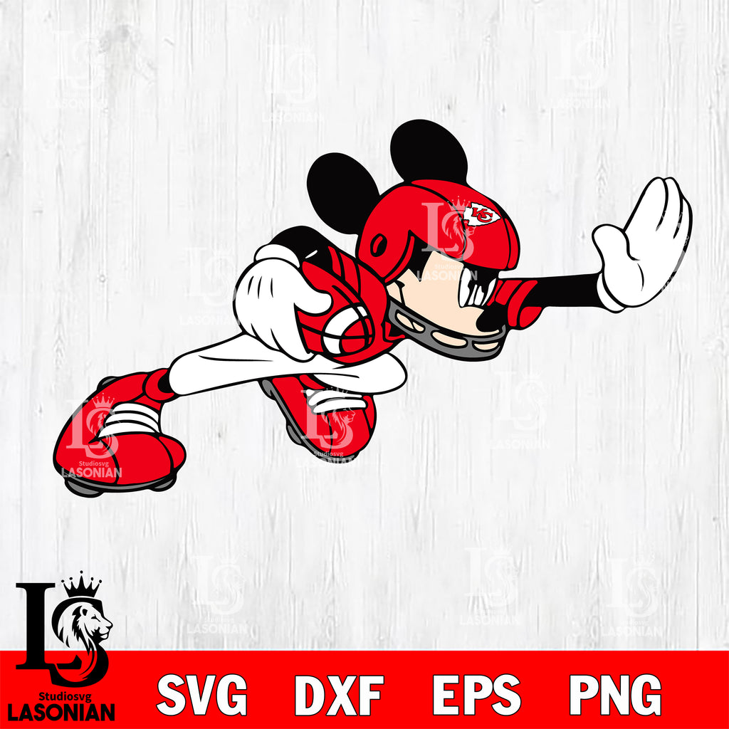 Disney Mickey Mouse Kansas City Chiefs SVG , NFL svg,eps,dxf,png file ...