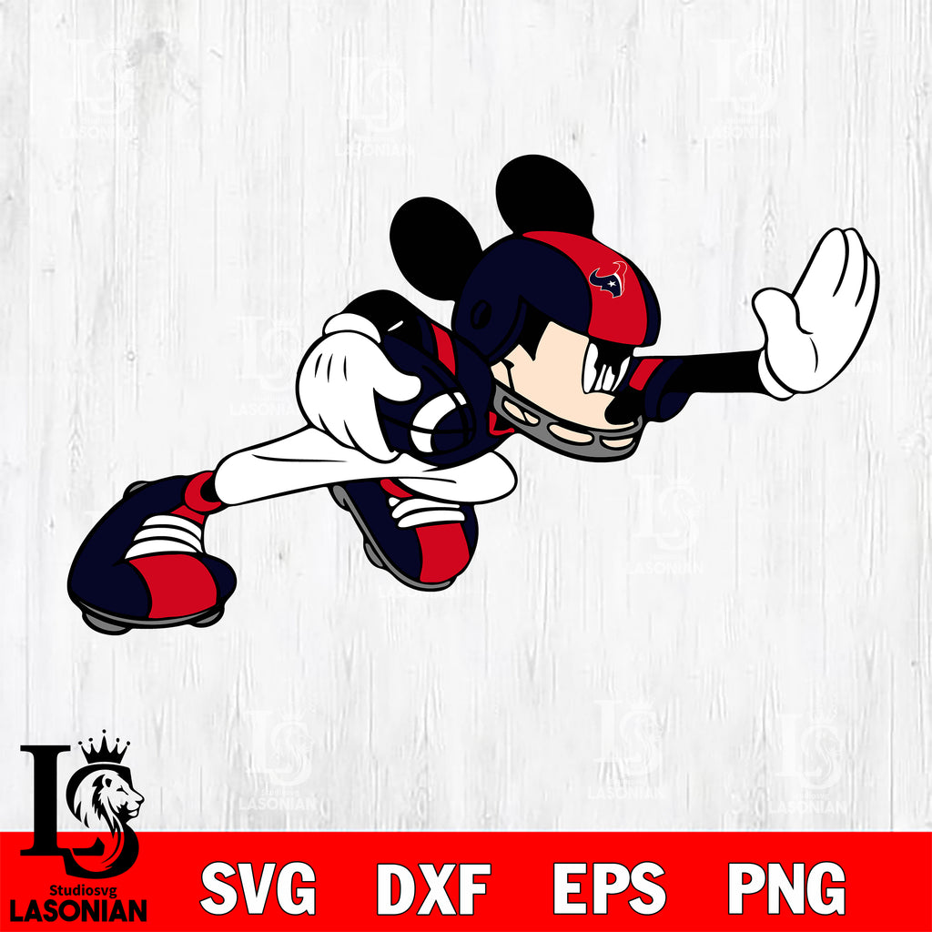 Disney Mickey Mouse Houston Texans SVG , NFL svg,eps,dxf,png file, dig ...