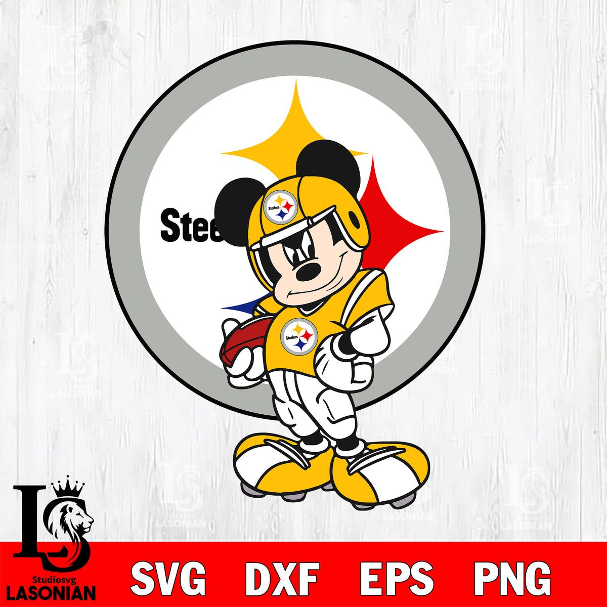 Disney Mickey Mouse Pittsburgh Steelers SVG , NFL svg,eps,dxf,png file ...