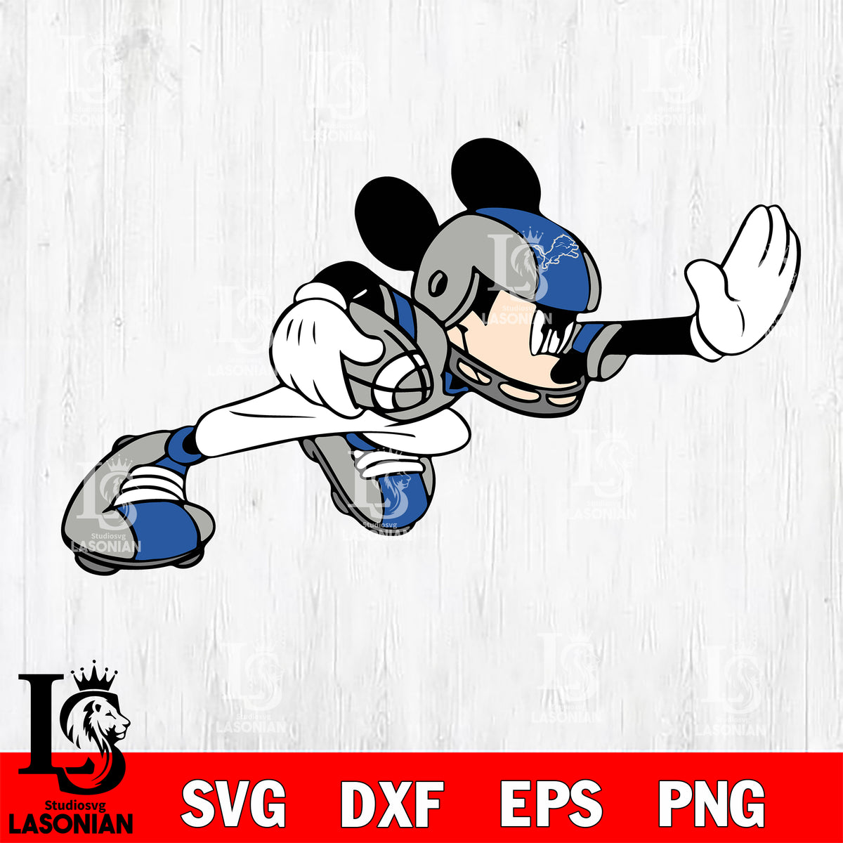 Disney Mickey Mouse Detroit Lions SVG , NFL svg,eps,dxf,png file, digi ...