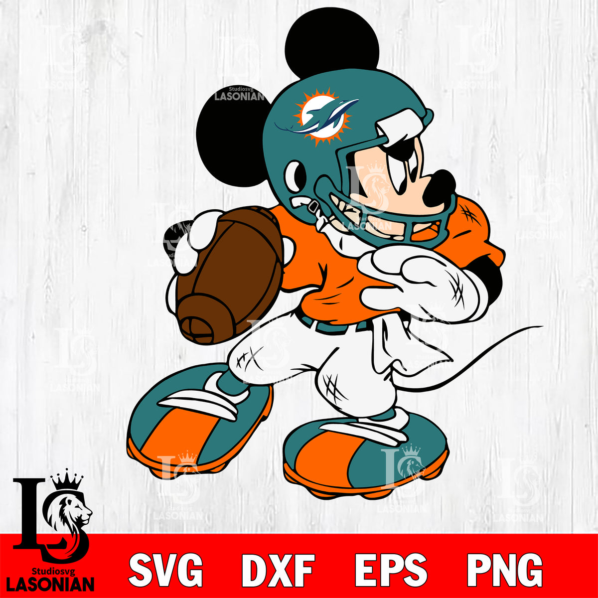 Disney Mickey Mouse Miami Dolphins svg dxf eps png, Digital Download ...