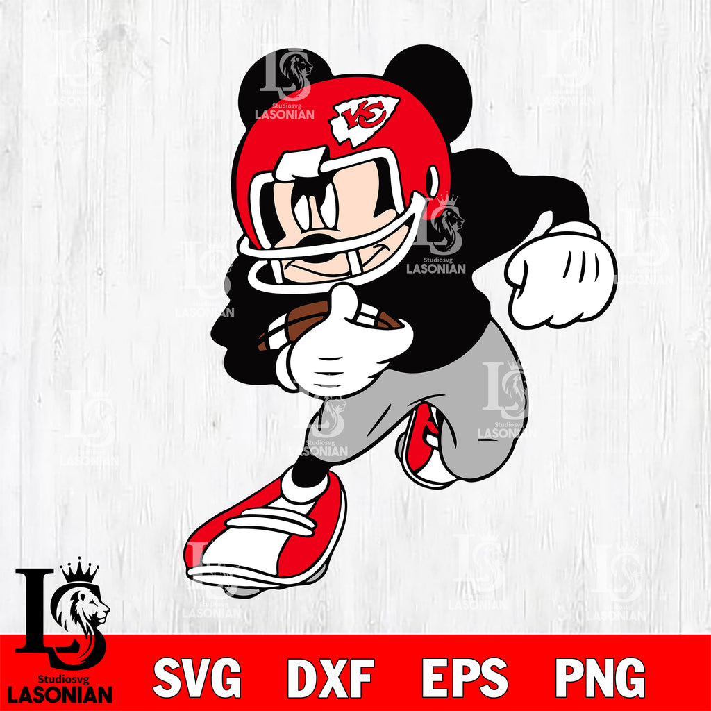 Disney Mickey Mouse Kansas City Chiefs svg dxf eps png, Digital Downlo ...