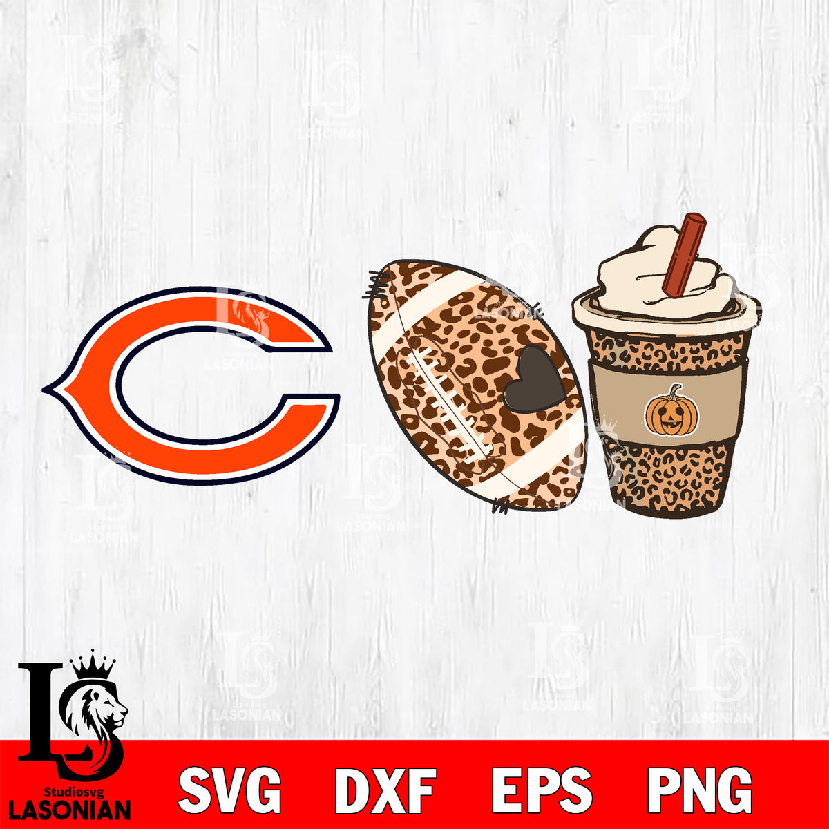 Fall Season Leopard Chicago Bears svg, NFL svg eps dxf png file, Digit ...