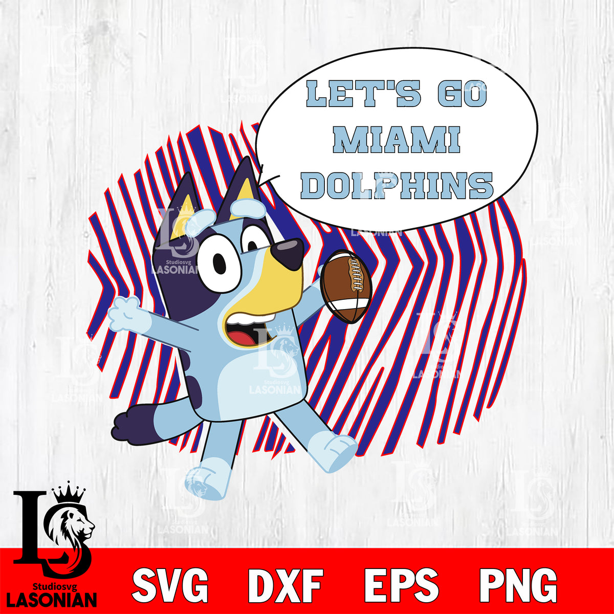 Let's go Miami Dolphins bluey svg eps dxf png file, Digital Download ...