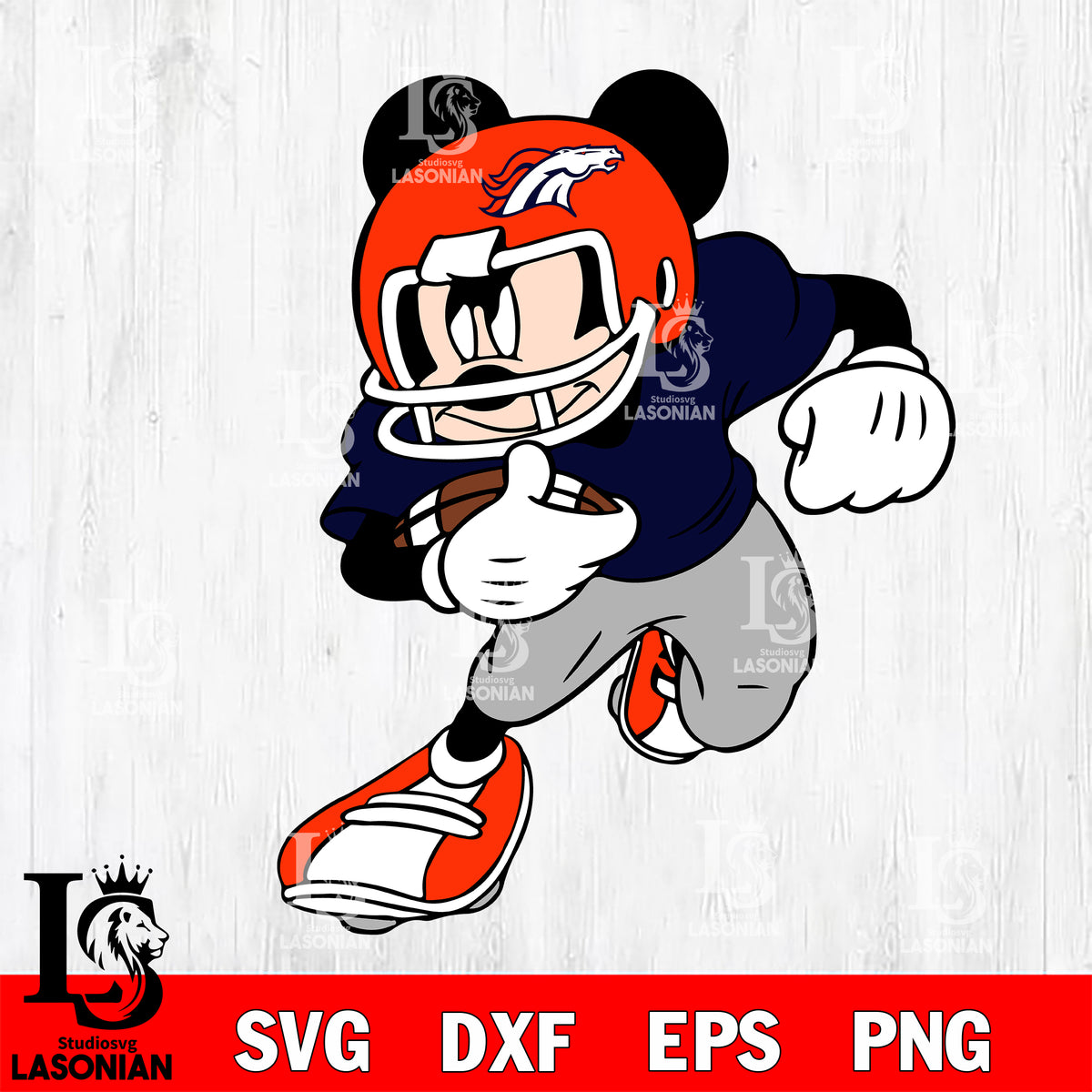 Disney Mickey Mouse Denver Broncos svg dxf eps png, Digital Download ...