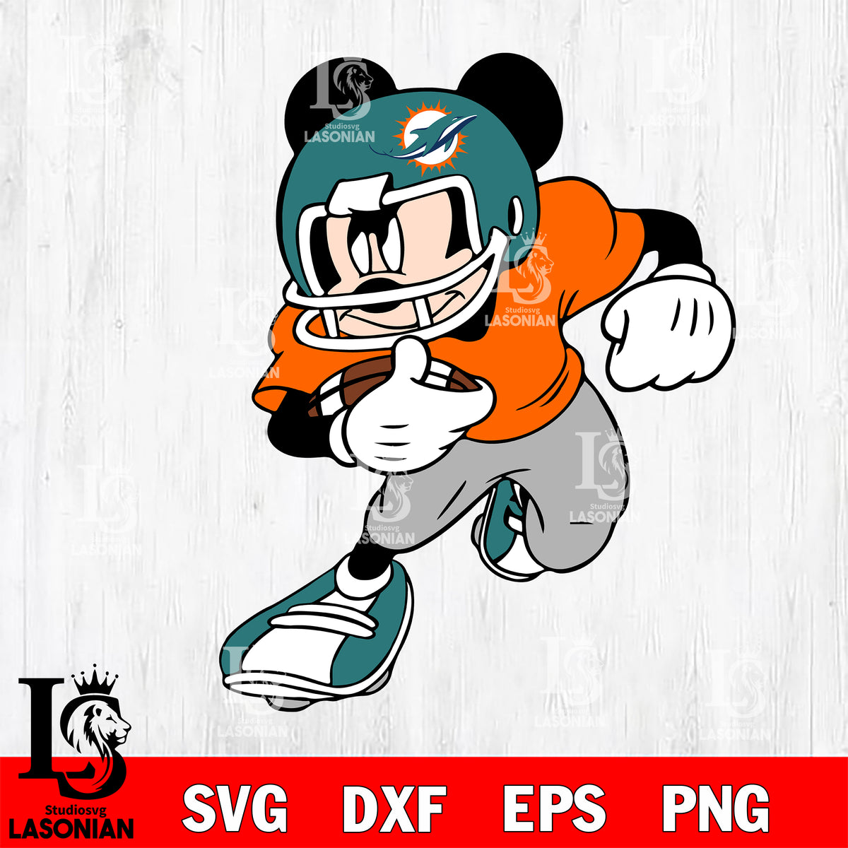 Disney Mickey Mouse Miami Dolphins svg dxf eps png, Digital Download ...