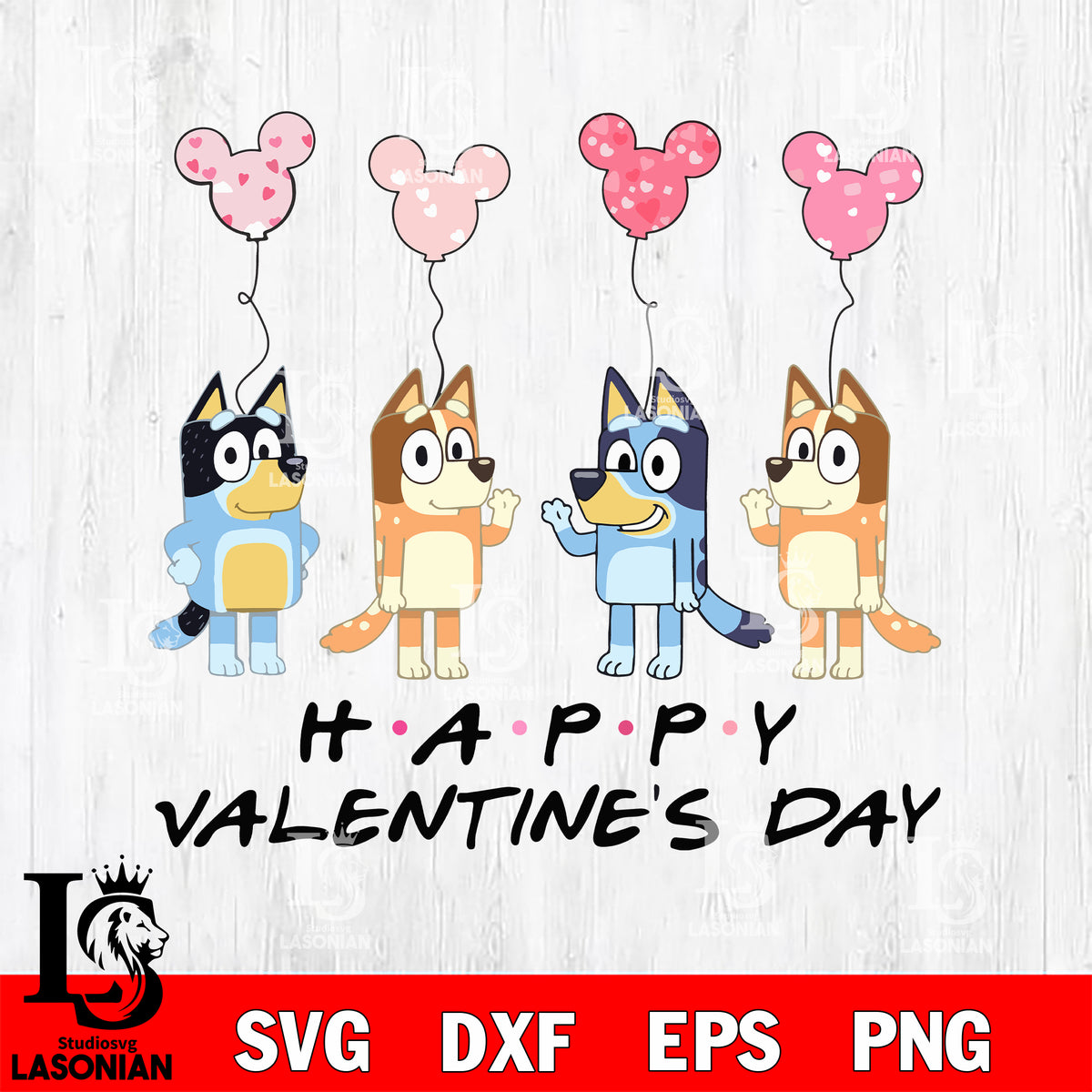 Bluey valentien svg, Happy valentine's day svg, Bluey valentine svg ep ...