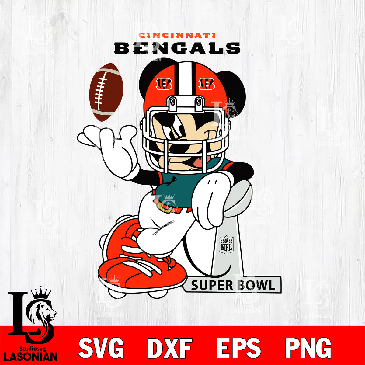 Cincinnati Bengals Mickey Mouse And Friends svg, NFL svg eps dxf png f ...