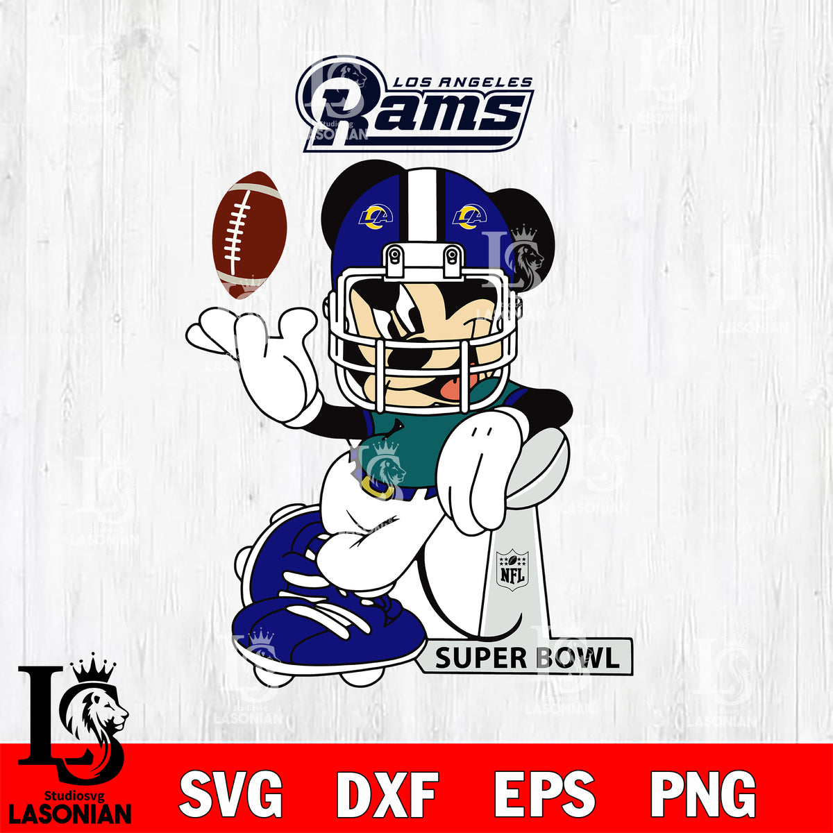 Los Angeles Rams Mickey Mouse And Friends svg, NFL svg eps dxf png fil ...