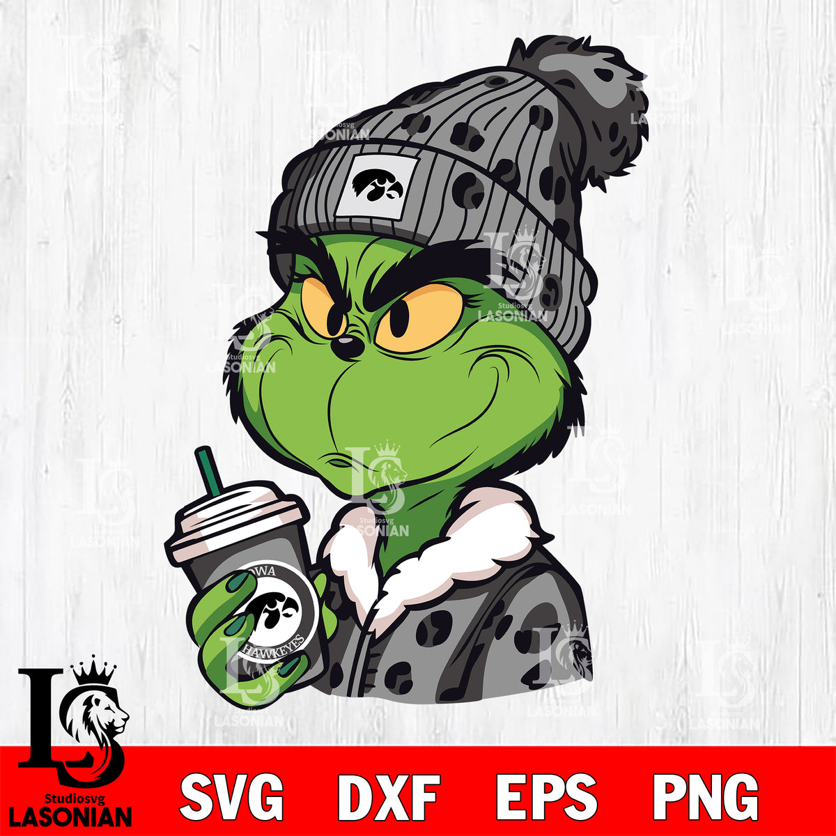 Boujee grinch IOWA HAWKEYES svg eps dxf png file, Digital Download ...