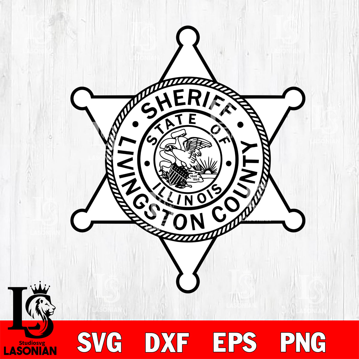 Livingston County state of Illinois Sheriff's Department Badge svg eps ...