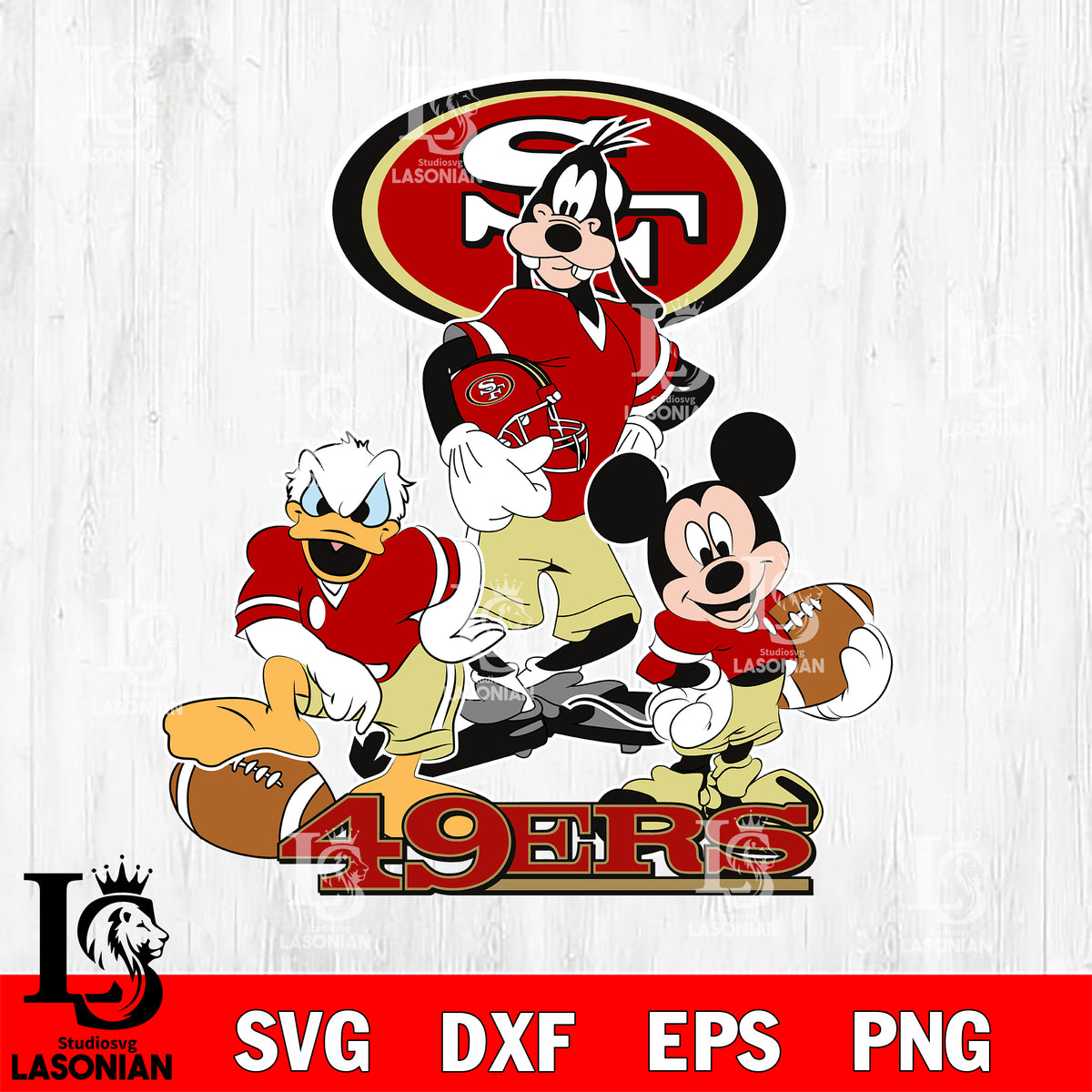 San Francisco 49ers Mickey Mouse And Friends svg, NFL svg eps dxf png ...