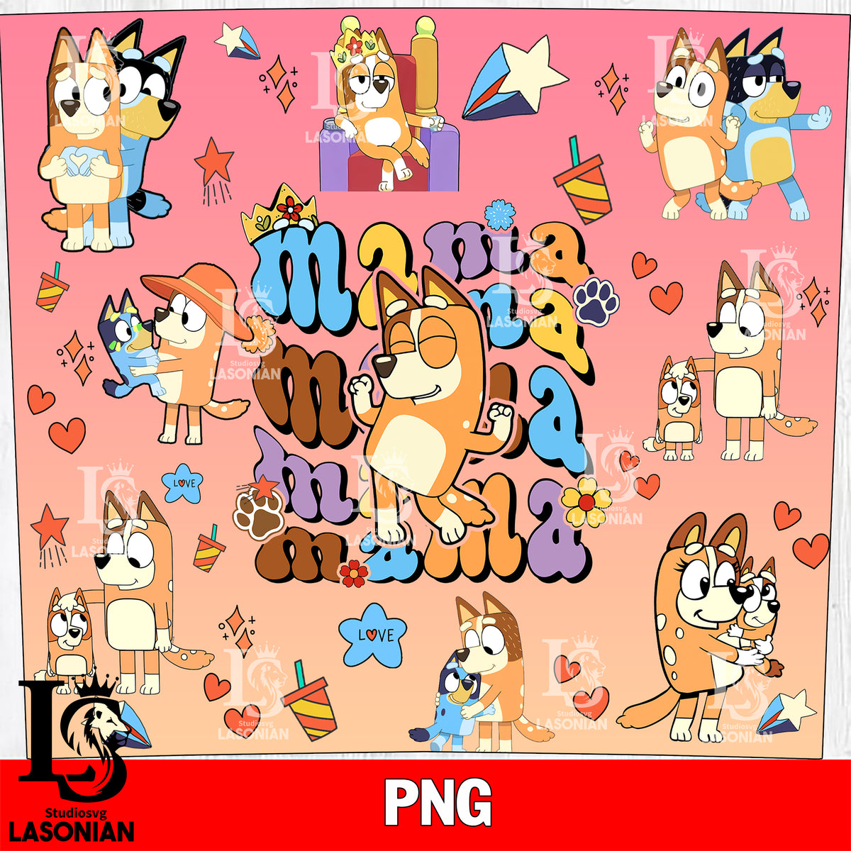 Mama Bluey 2 png , bluey bingo png file , digital download – lasoniansvg