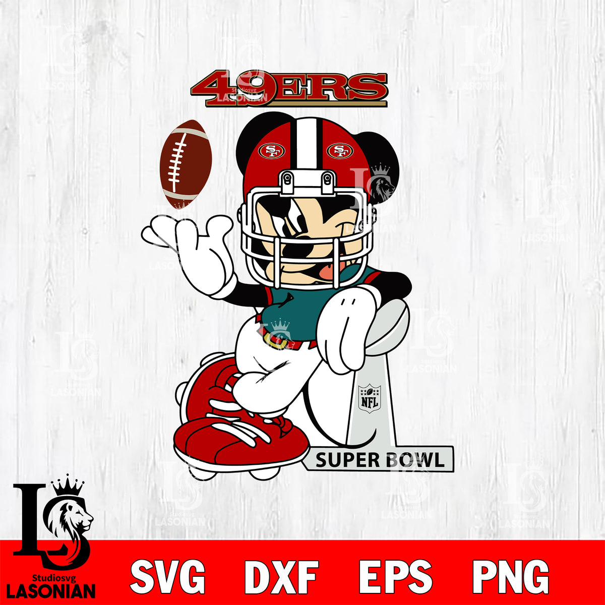 San Francisco 49ers Mickey Mouse And Friends svg, NFL svg eps dxf png ...