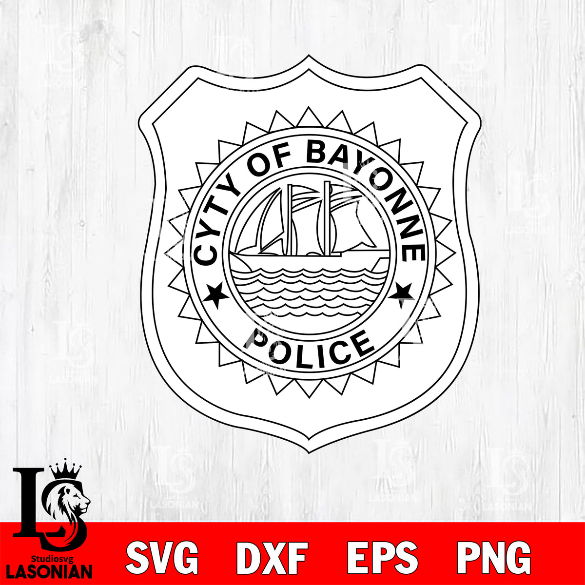 City of Bayonne Police badge svg eps png dxf file ,Logo Police black a ...