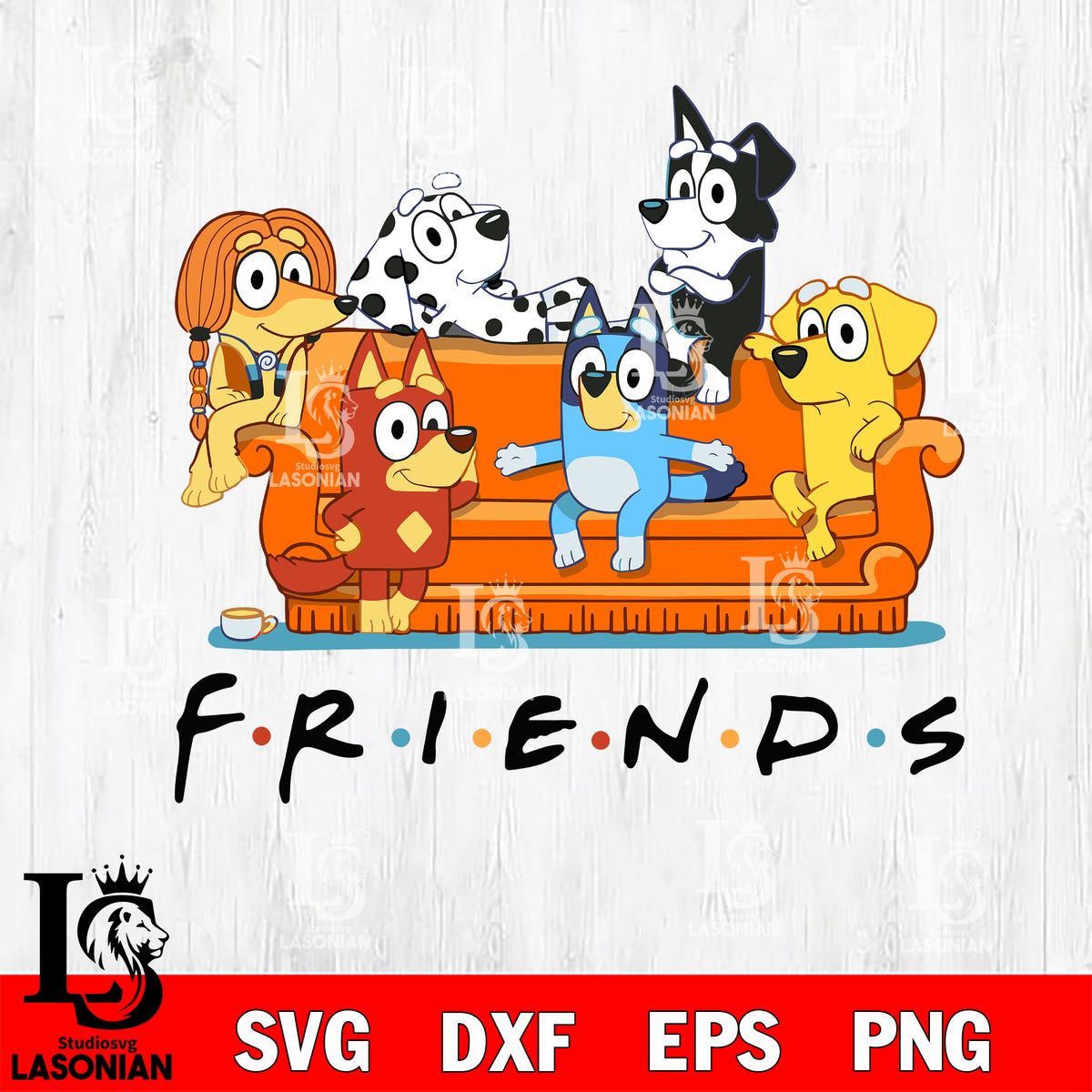 Bluey friends 2 svg, bluey bingo svg dxf eps png file , digital ...