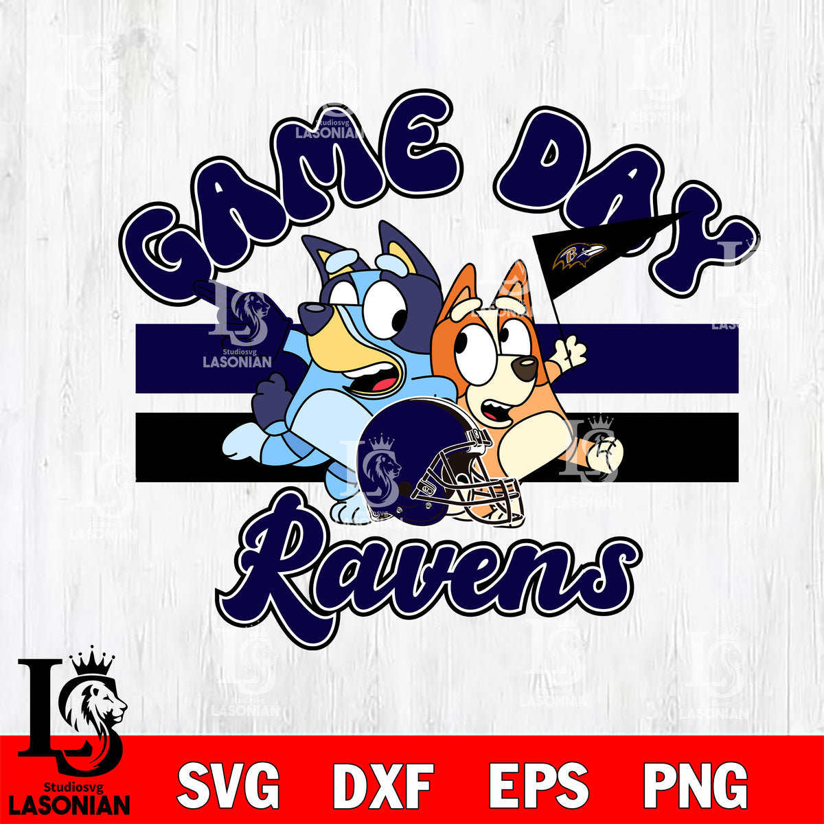 Game day Baltimore Ravens bluey svg eps dxf png file, Digital Download ...